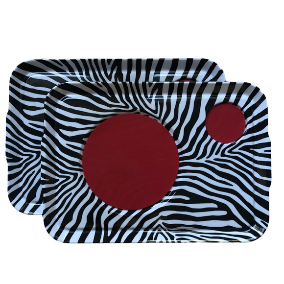 Lapper | Dining | 2pack Nonslip Dinner Trays In Zebra Print | Poshmark
